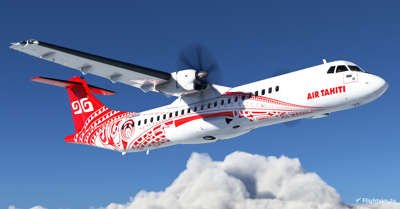 Air Tahiti F-ORVX 'Atanua' (Tatau/Tattoo Livery) | Asobo ATR 72-600 [4K ...