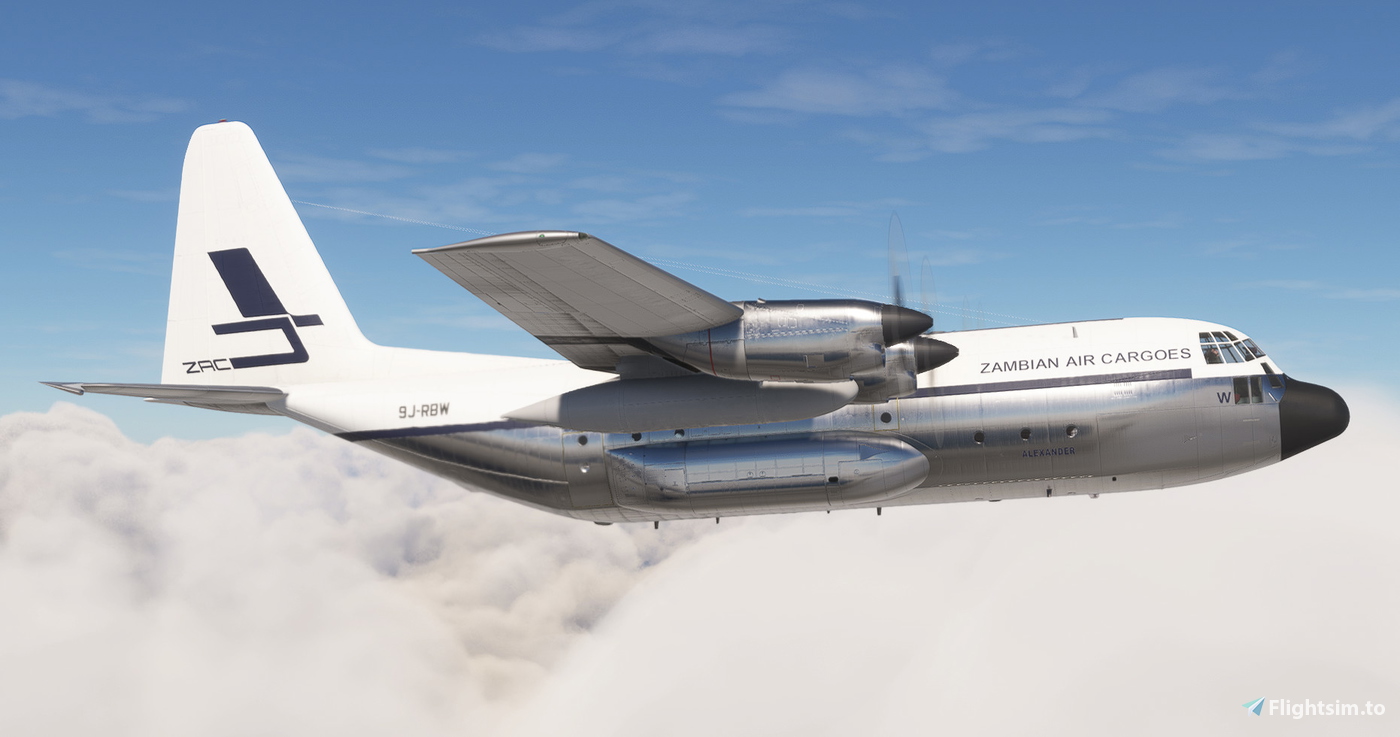 Zambian Air Cargoes 9J-RBW | Captain Sim C-130E Hercules Exterior [8K ...