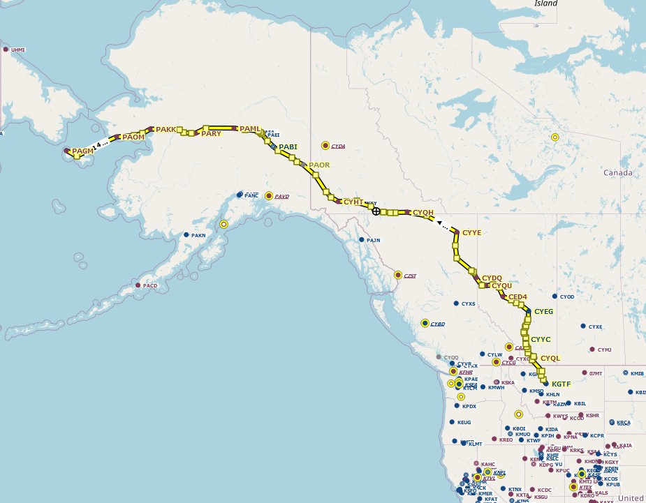 NorthWest Staging Route Western Track のために Microsoft Flight Simulator ...
