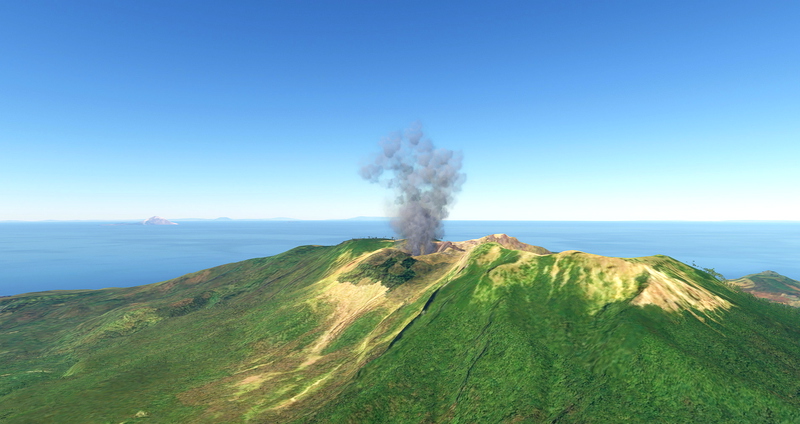 Volcanic smoke in Kyushu, Japan for Microsoft Flight Simulator | MSFS