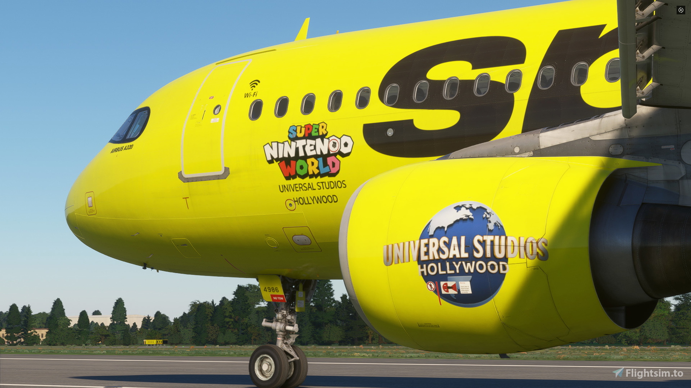 (8K) Fenix A320 | Spirit "Super Mario Livery" | N986NK w/ Cabin for ...