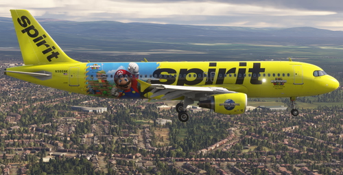 [A32NX] FBW A320 | Spirit "Super Mario Livery" | N986NK - MSFS Add-on ...