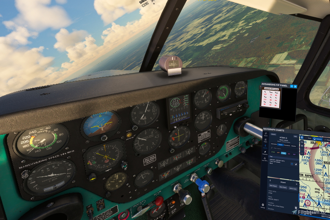 A2A Comanche 250 real-time V-speed gauge for AxisAndOhs (AAO) for ...