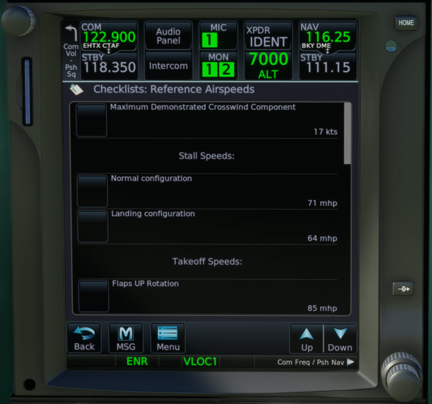 A2A PA-24 Comanche checklist for pms50 GTN750 for Microsoft Flight ...