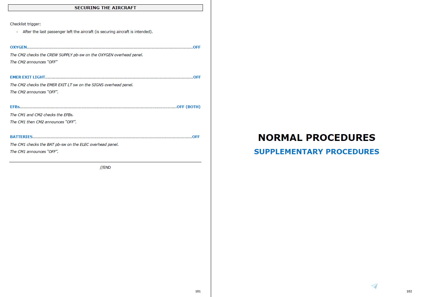 [A320] MANEX - FCOM / FCTM - SOPs Airbus - Checklists and flow patterns -109 pages for Microsoft ...