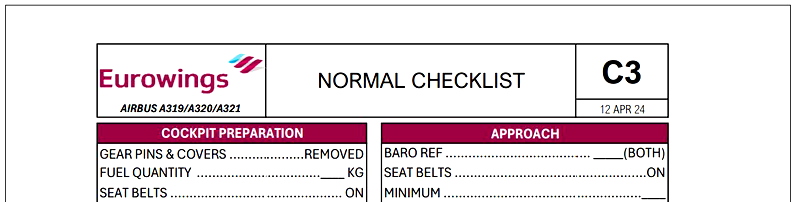 A320 Normal Checklist | Eurowings for Microsoft Flight Simulator | MSFS