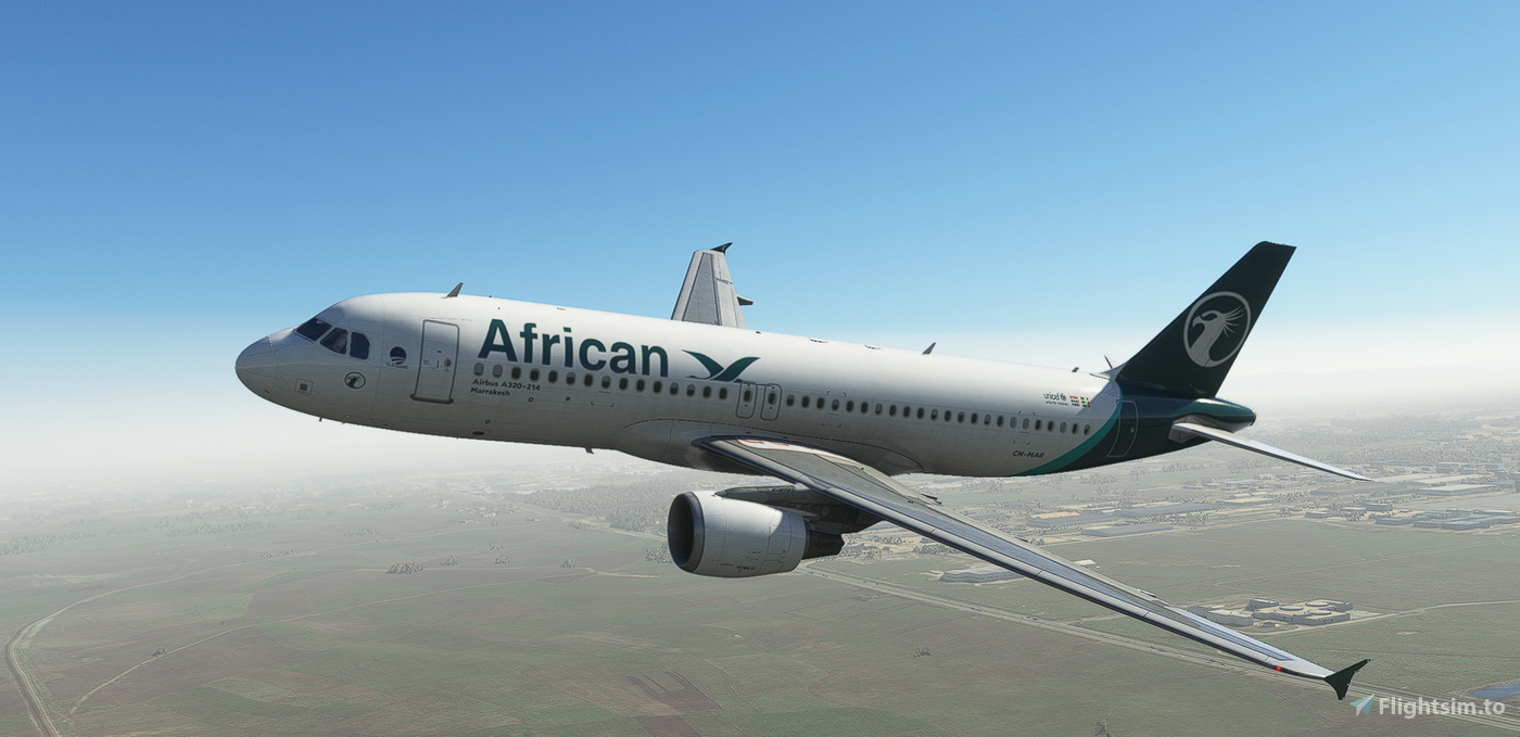 [A320][4K][FENIX] Airbus A320 All African Airways VA New Livery CN-MAR ...