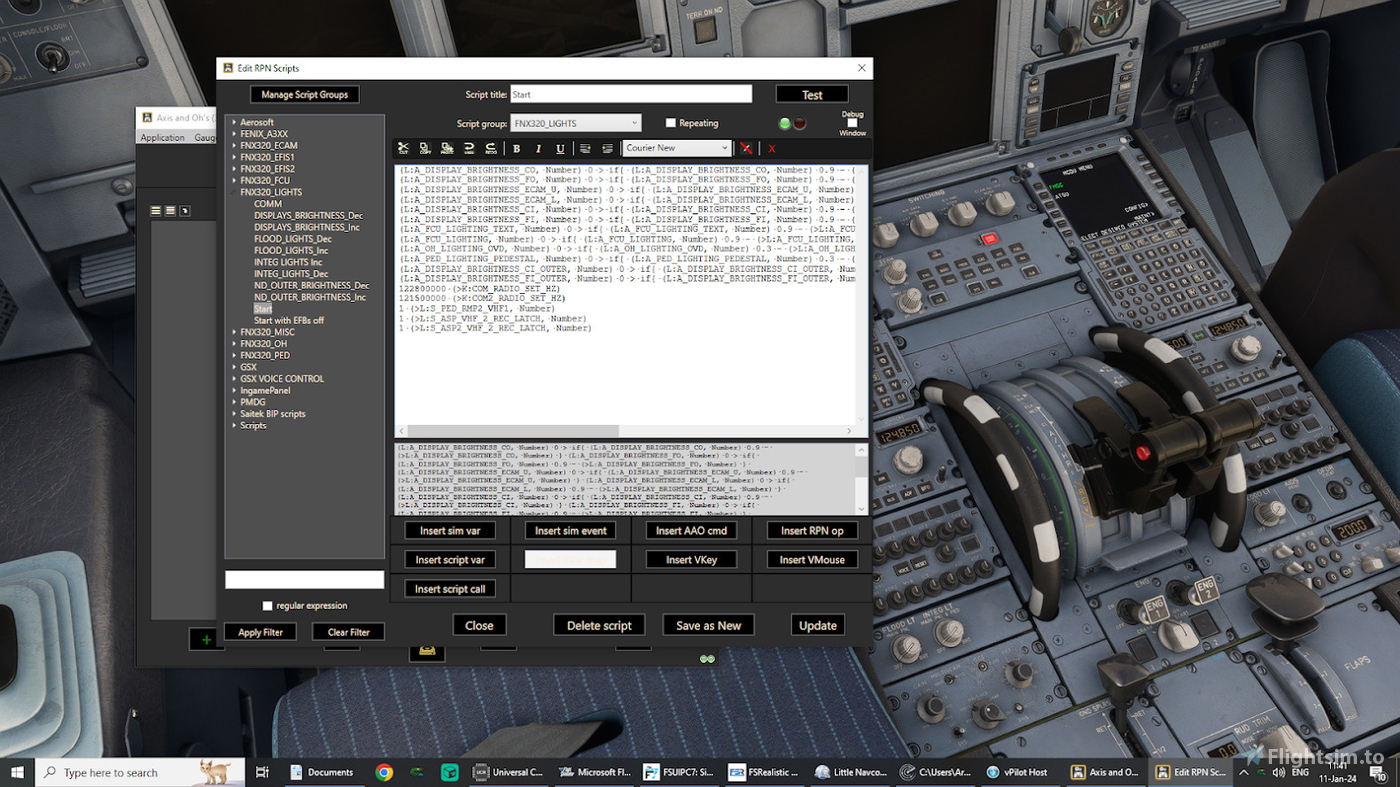 AAO FENIX A320 RPN Startup Customisation script for Microsoft Flight ...