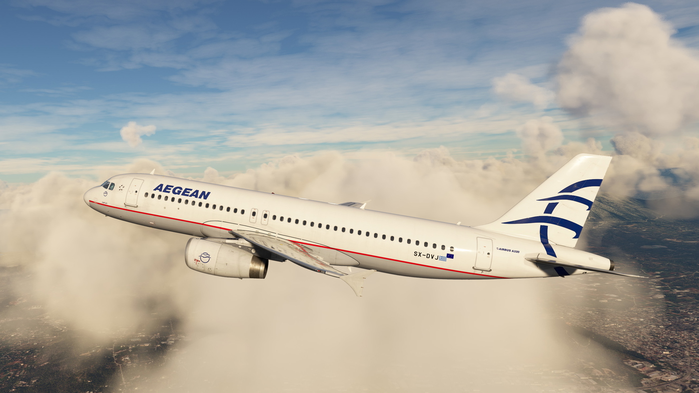Aegean A320 SX-DVJ White Nose (8K) pour Microsoft Flight Simulator | MSFS