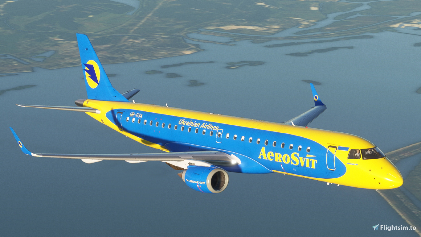 AeroSvit UR-DSA Embraer 190 for Microsoft Flight Simulator | MSFS