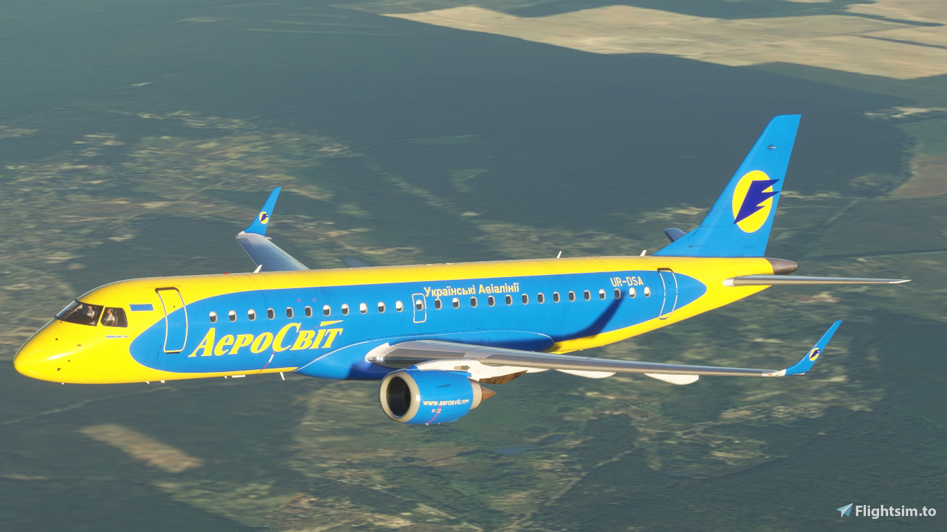 AeroSvit UR-DSA Embraer 190 for Microsoft Flight Simulator | MSFS
