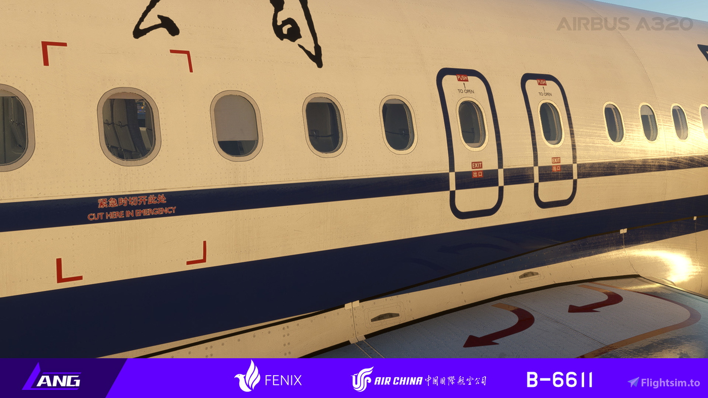 Air China 8K IAE V2 With Cabin B-6918 Fenix A320 for Microsoft Flight Simulator | MSFS