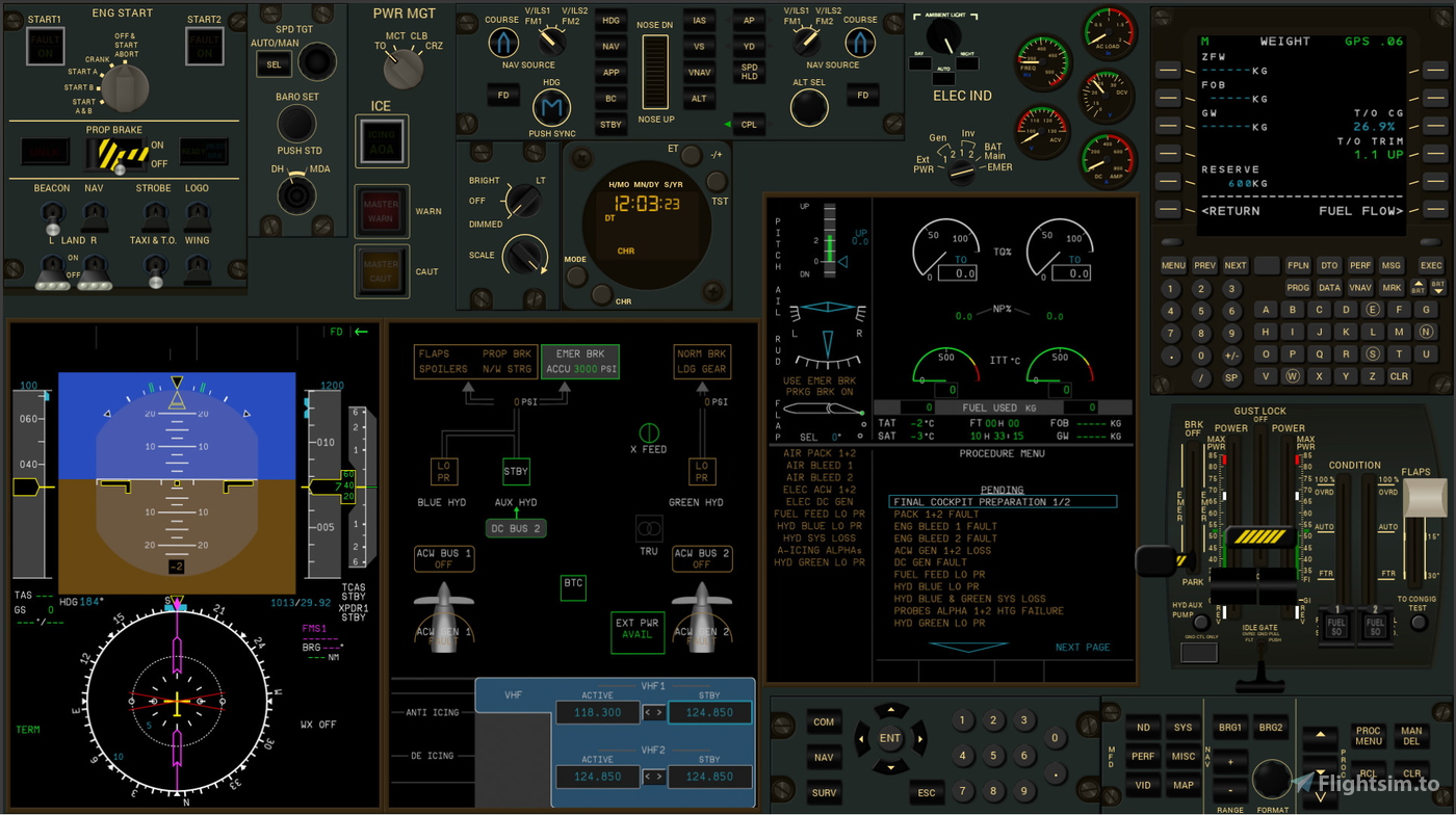 Air Manager instrument set for Asobo (Hans Hartmann) ATR 72/42-600 ...