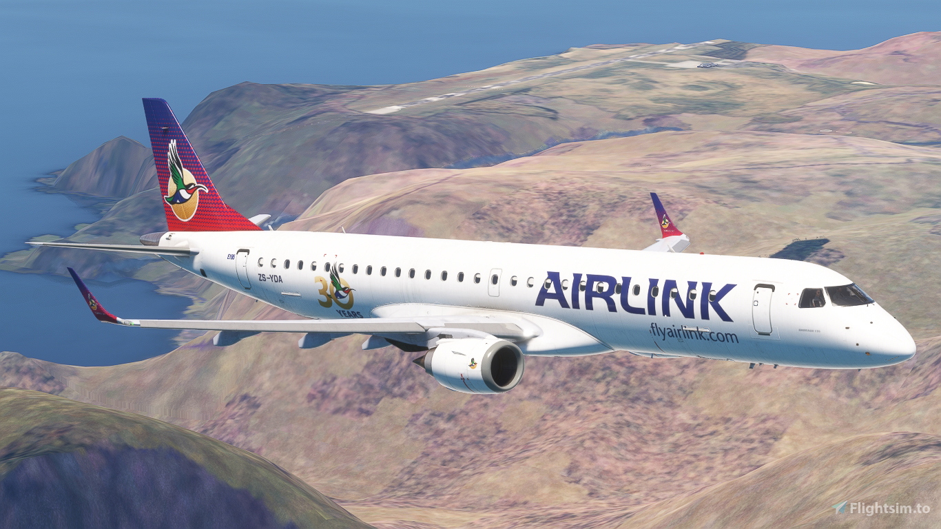 Airlink "30 Years" ZS-YDA Embraer 195 for Microsoft Flight Simulator | MSFS