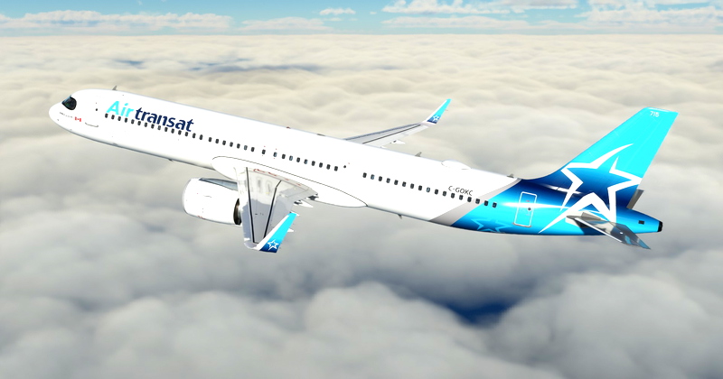 Air Transat "2017 livery" "C-GOKC" LatinVFR A321 Neo LR pratt and whitney for Microsoft Flight ...