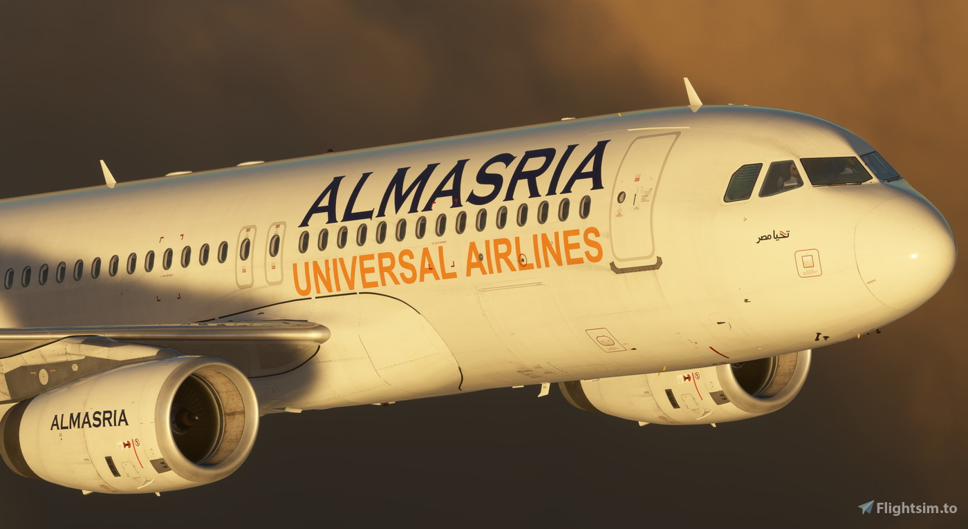 Almasria Universal Airlines SU-TCF IAE+ Cabin (4K+8K) | Fenix A320 V2B2 for Microsoft Flight ...