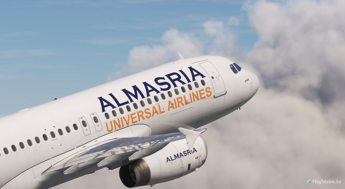 Almasria Universal Airlines SU-TCF IAE+ Cabin (4K+8K) | Fenix A320 V2B2 for Microsoft Flight ...