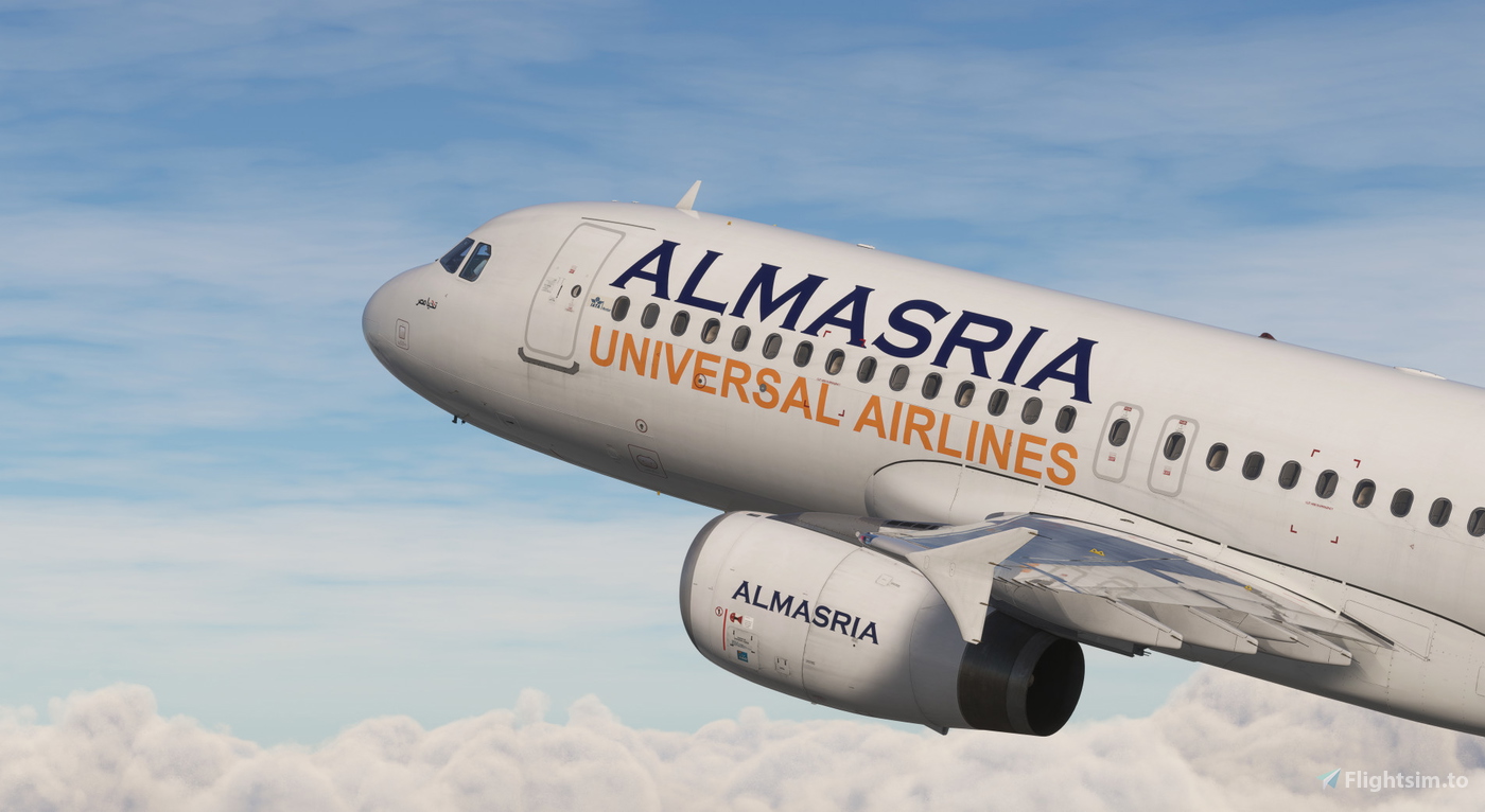 Almasria Universal Airlines SU-TCF IAE+ Cabin (4K+8K) | Fenix A320 V2B2 for Microsoft Flight ...