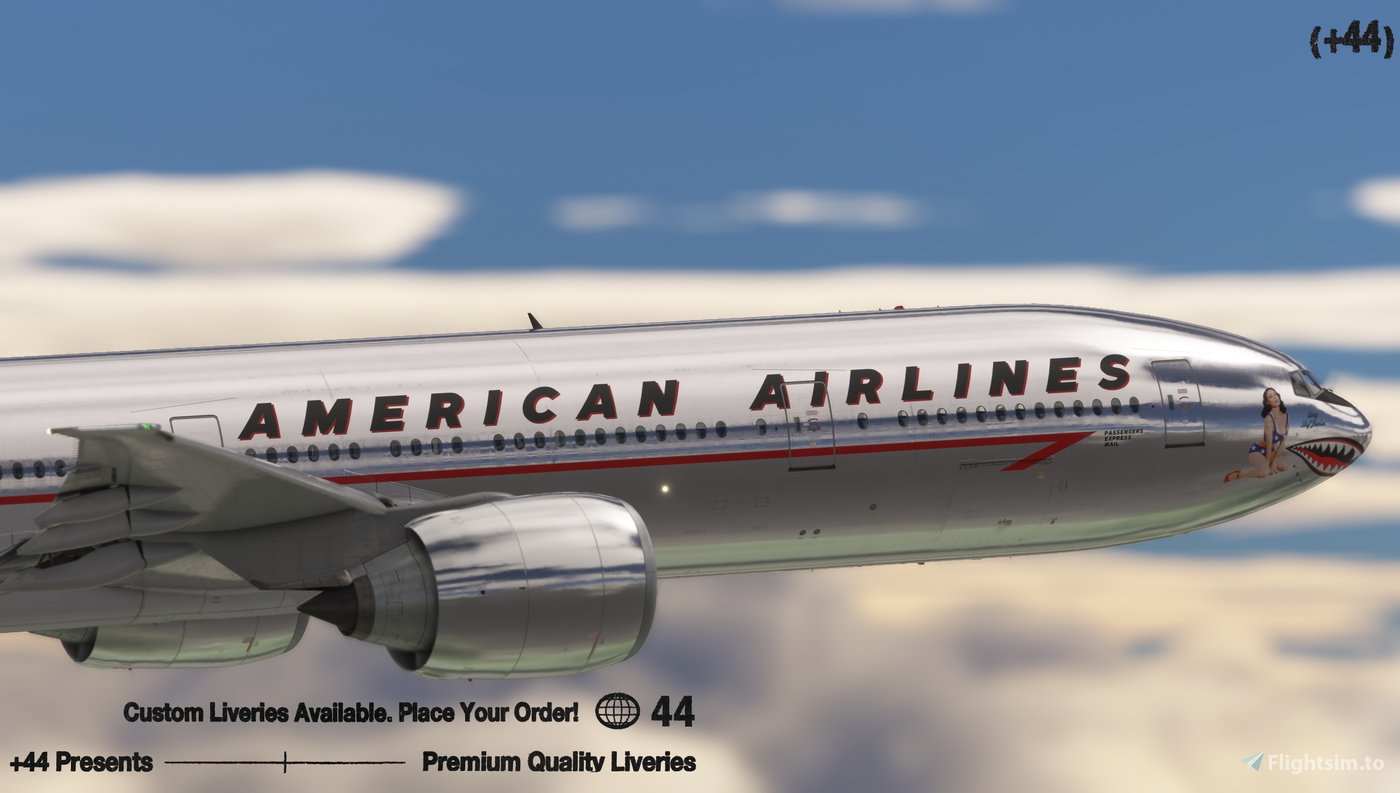 American Airlines Retro ( N737AL ) PMDG 777-300ER - 8K for Microsoft ...