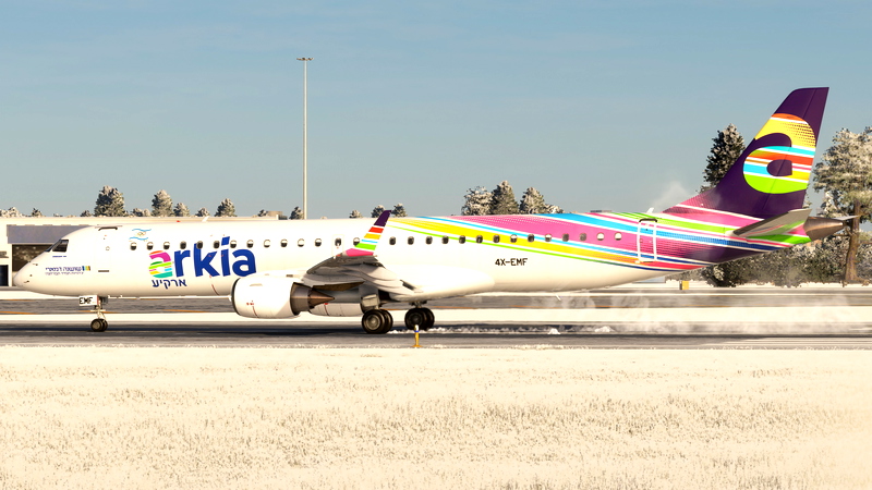 Arkia Israeli Airlines | 4X-EMF | FSS E195 | w/Cabin Textures for ...