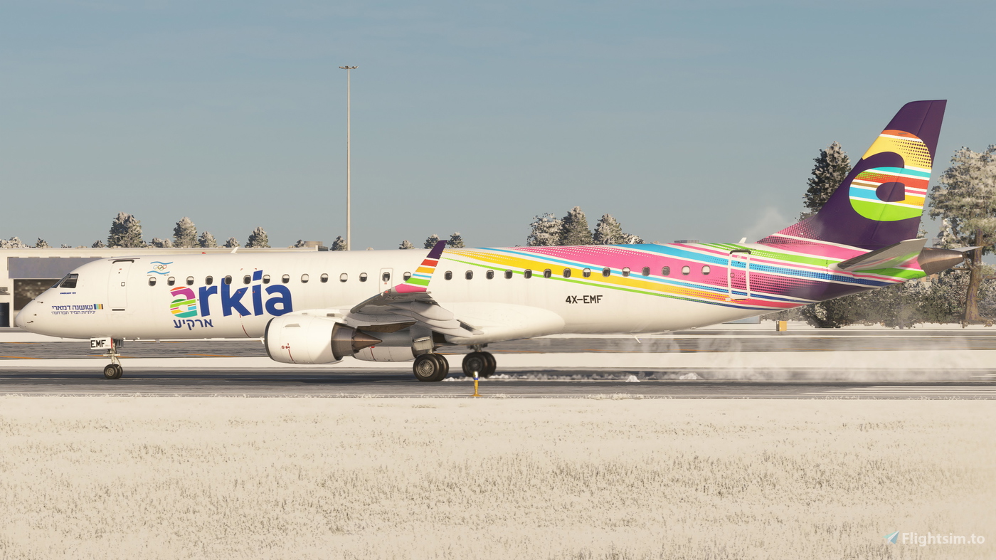 Arkia Israeli Airlines | 4X-EMF | FSS E195 | w/Cabin Textures for ...