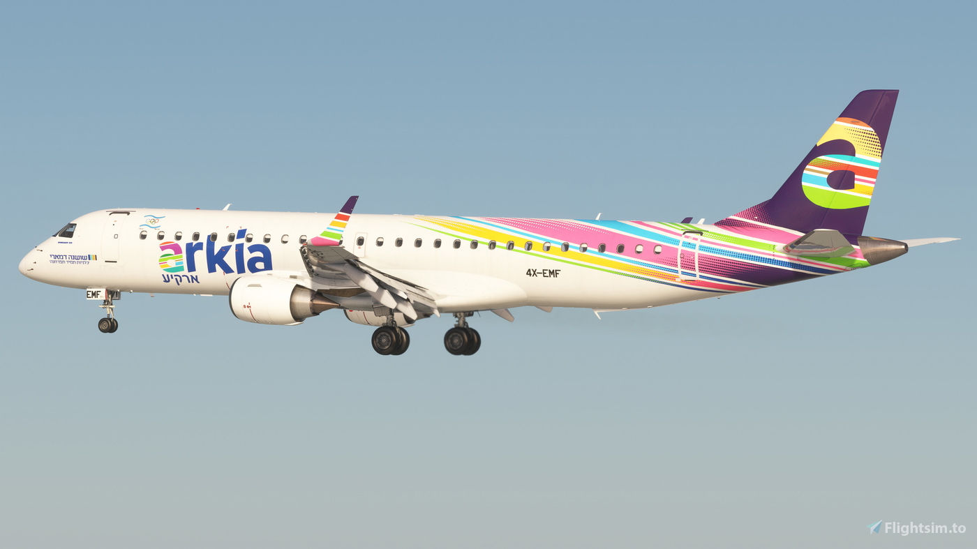 Arkia Israeli Airlines | 4X-EMF | FSS E195 | w/Cabin Textures for ...
