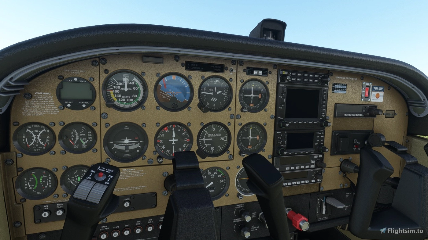 Asobo Cessna 172 beige cockpit for Microsoft Flight Simulator | MSFS