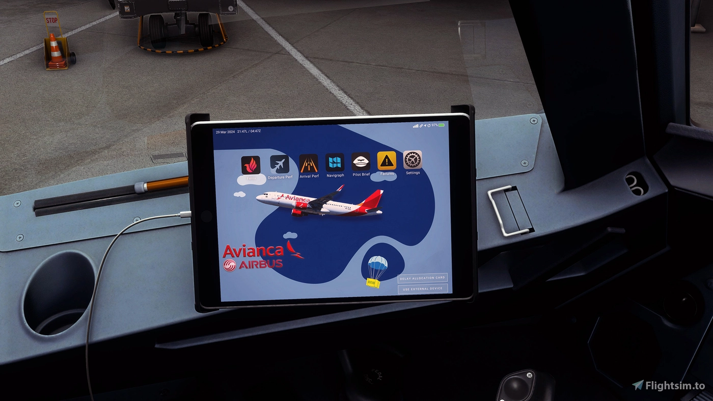 Avianca EFB Wallpaper | Fenix A320 Block 2 for Microsoft Flight Simulator | MSFS