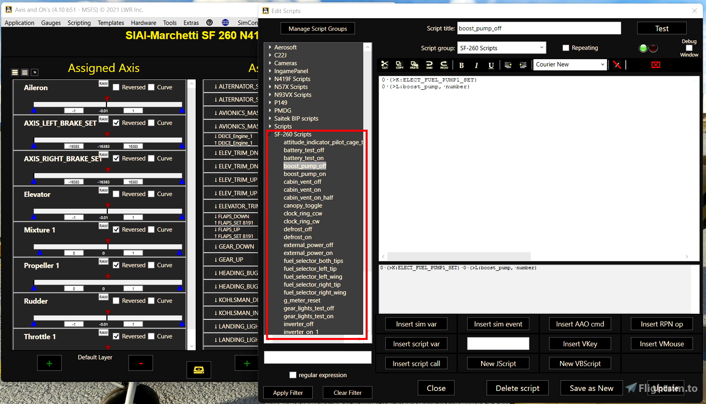 Axis And Ohs Scripts For Sim Skunk Works Sf 260 For Microsoft Flight Simulator Msfs