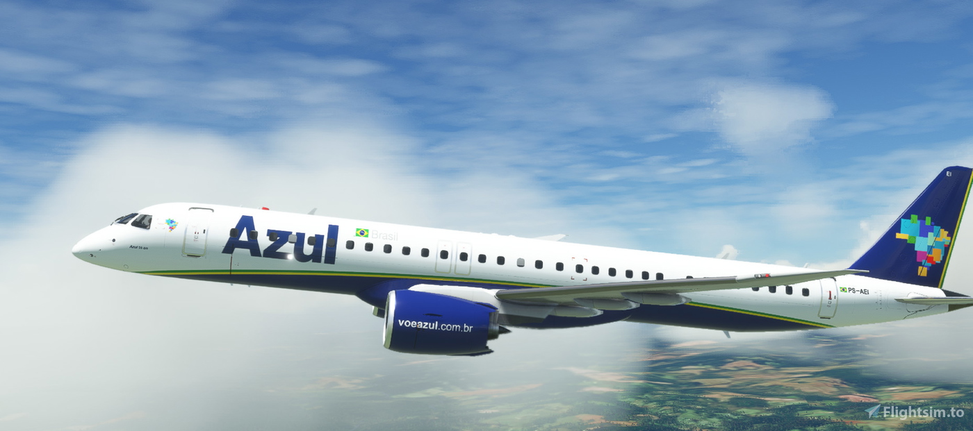 Azul | PS-AEI | VirtualCol E195-E2 | 8K for Microsoft Flight Simulator ...