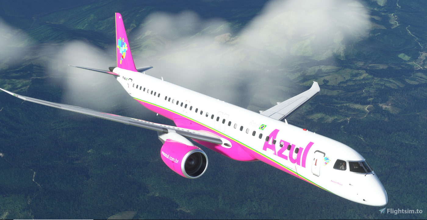 Azul (Pink)| PS-AEA | VirtualCol E195-E2 | 8K for Microsoft Flight ...