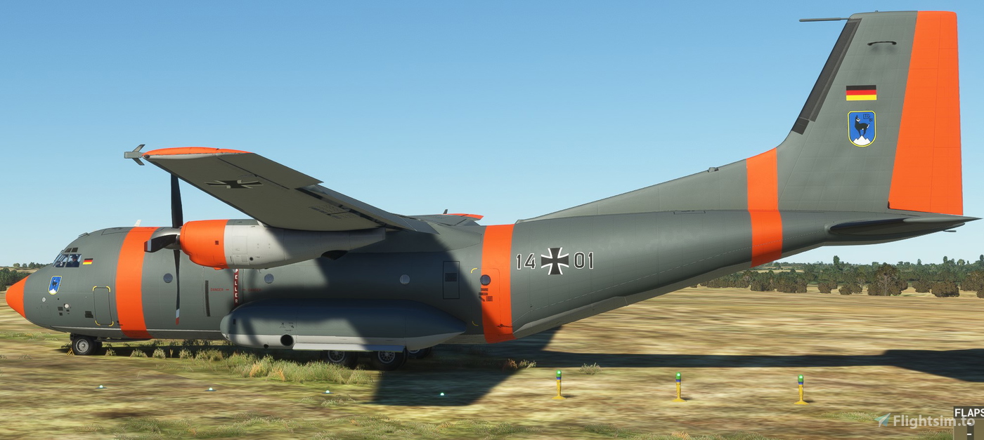 Azurpoly C-160 Transall German Luftwaffe LTG 61 -1401 for Microsoft Flight Simulator | MSFS