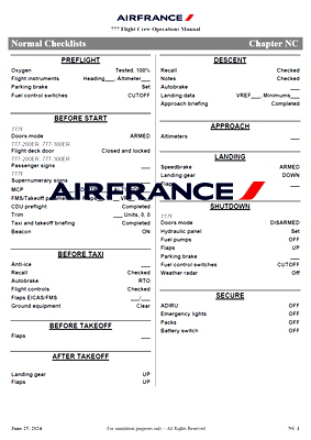 Airbus A320 - NORMAL CHECKLIST (OFFICIAL) - Latest version for ...
