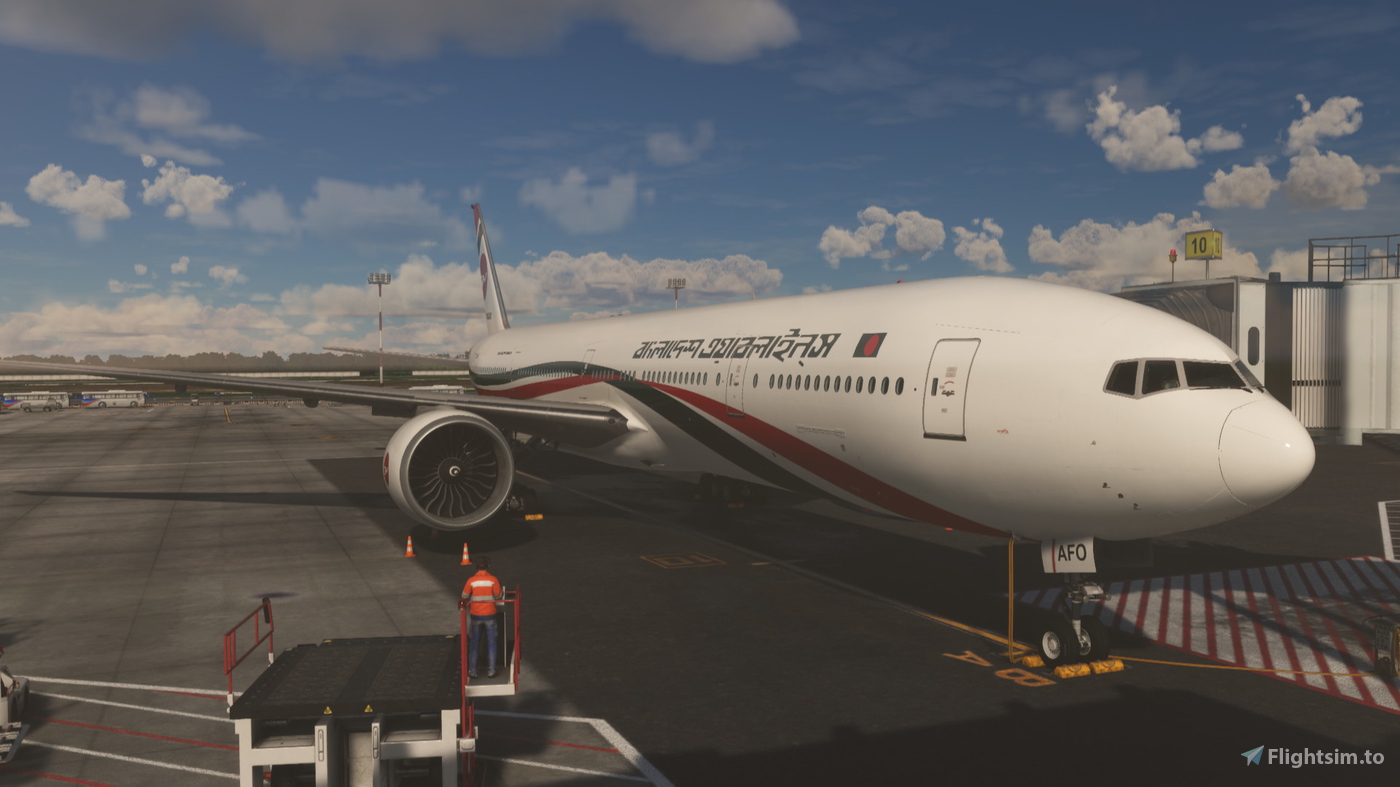 Bangladesh Airlines B77W S2-AFO livery for PMDG 777-300ER (Factory ...