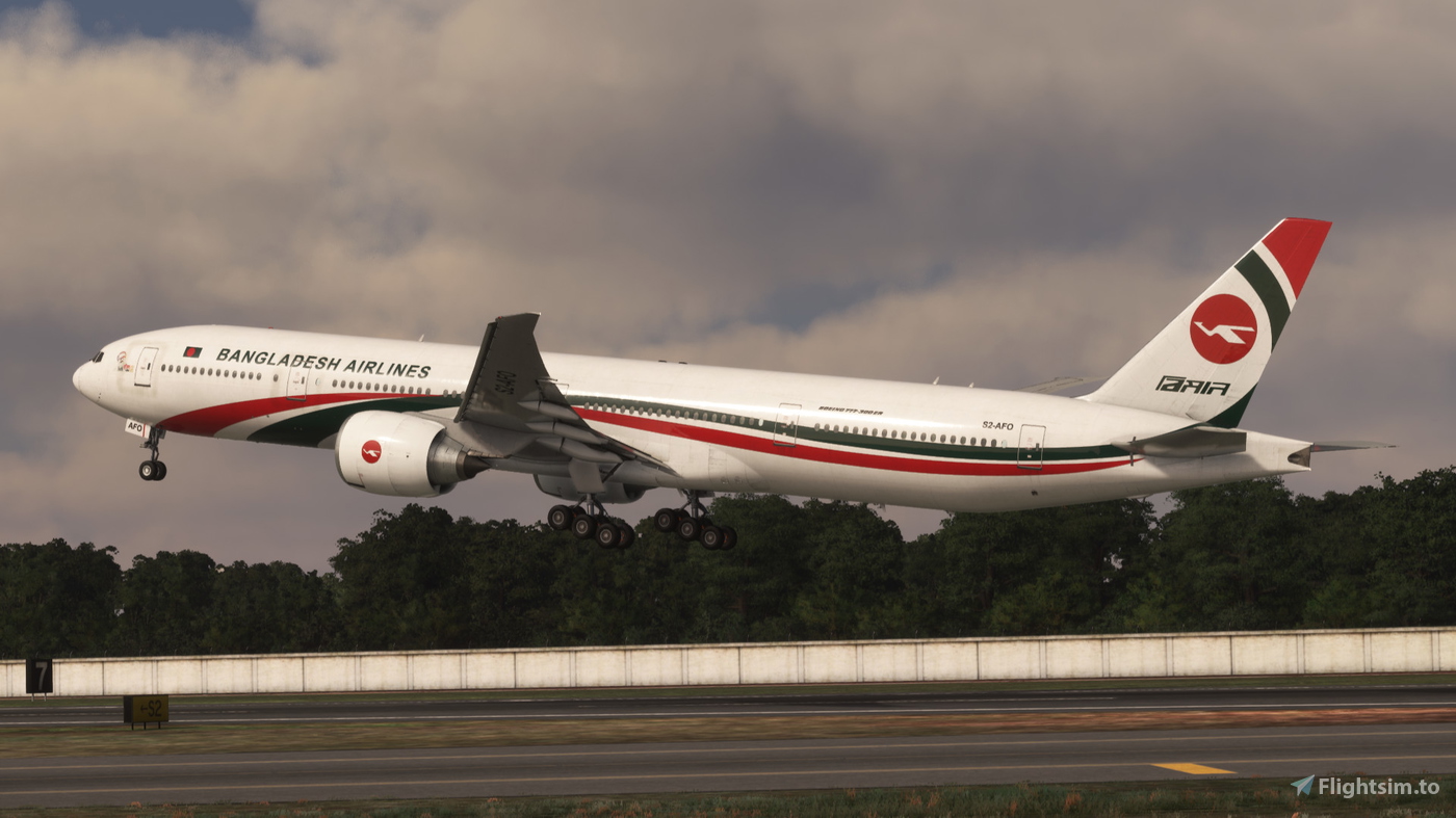 Bangladesh Airlines B77W S2-AFO livery for PMDG 777-300ER (Factory ...