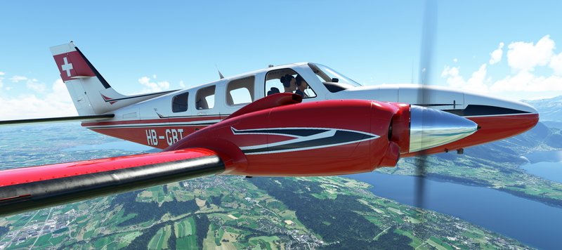 Beech Baron G58 HB-GBT also with analog Cockpit for Microsoft Flight ...