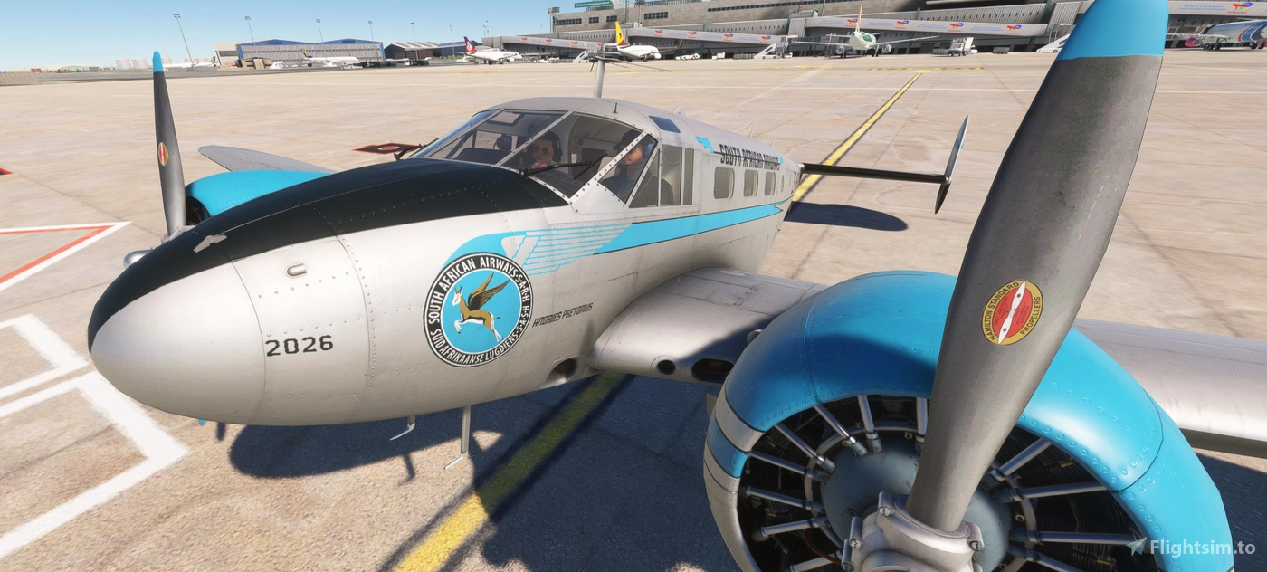 Beechcraft 18 - South African Airways - ZS-ASN for Microsoft Flight ...