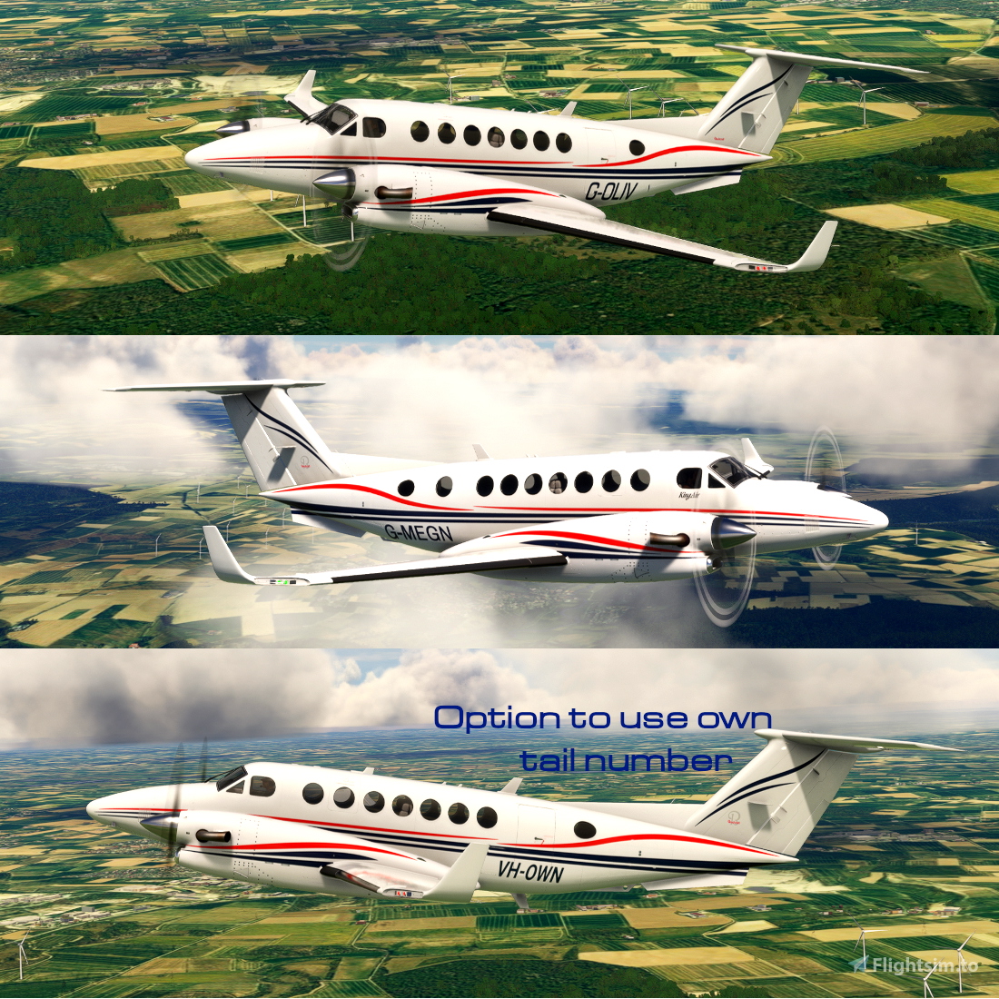 Beechcraft King Air 350 G-OLIV and G-MEGN for Microsoft Flight ...