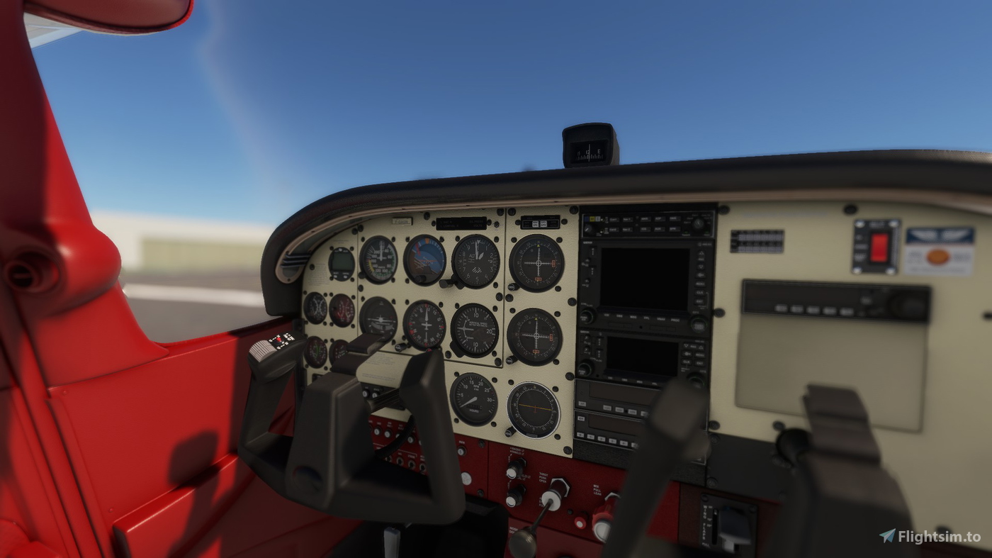 Beige and red interior for the Cessna 172 classic | cockpit textures ...