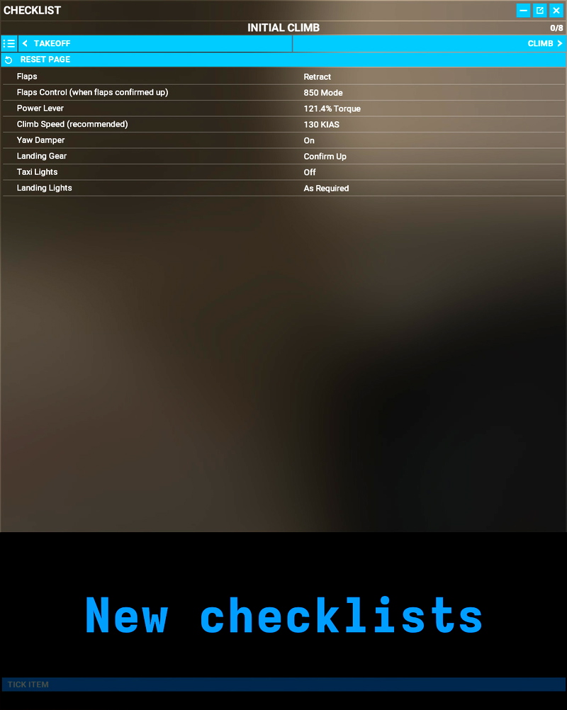 Better Checklists for Black Square TBM850 for Microsoft Flight Simulator | MSFS
