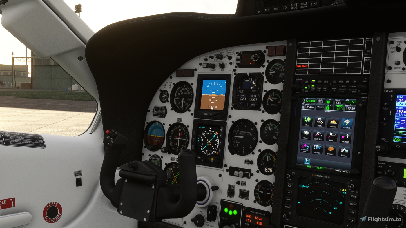 BlackSquare TBM 850 Whiteout Cockpit Textures for Microsoft Flight Simulator | MSFS