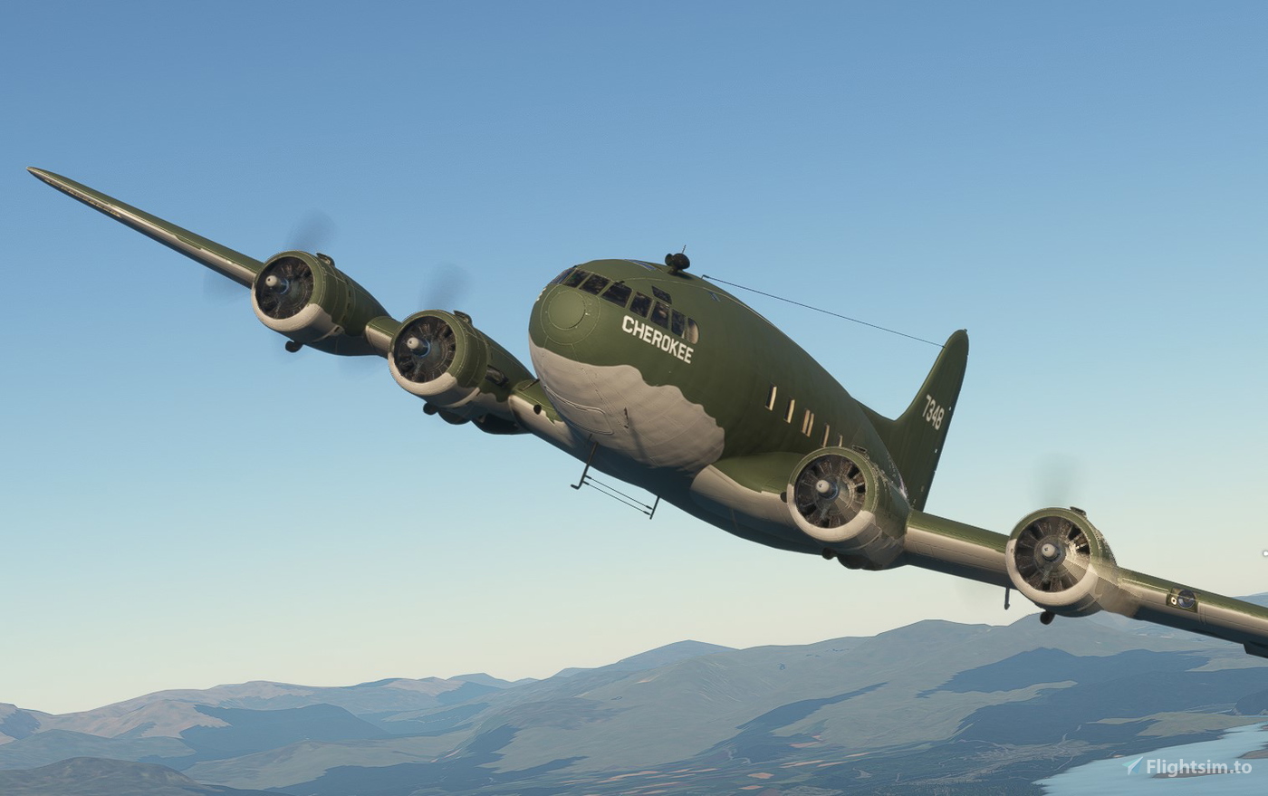Boeing 307 Stratoliner / C-75 - USAF 7348 (Cherokee) for Microsoft Flight Simulator | MSFS
