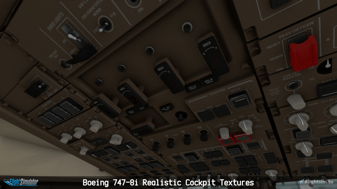 Boeing 747-8i Realistic Cockpit Textures for Microsoft Flight Simulator ...