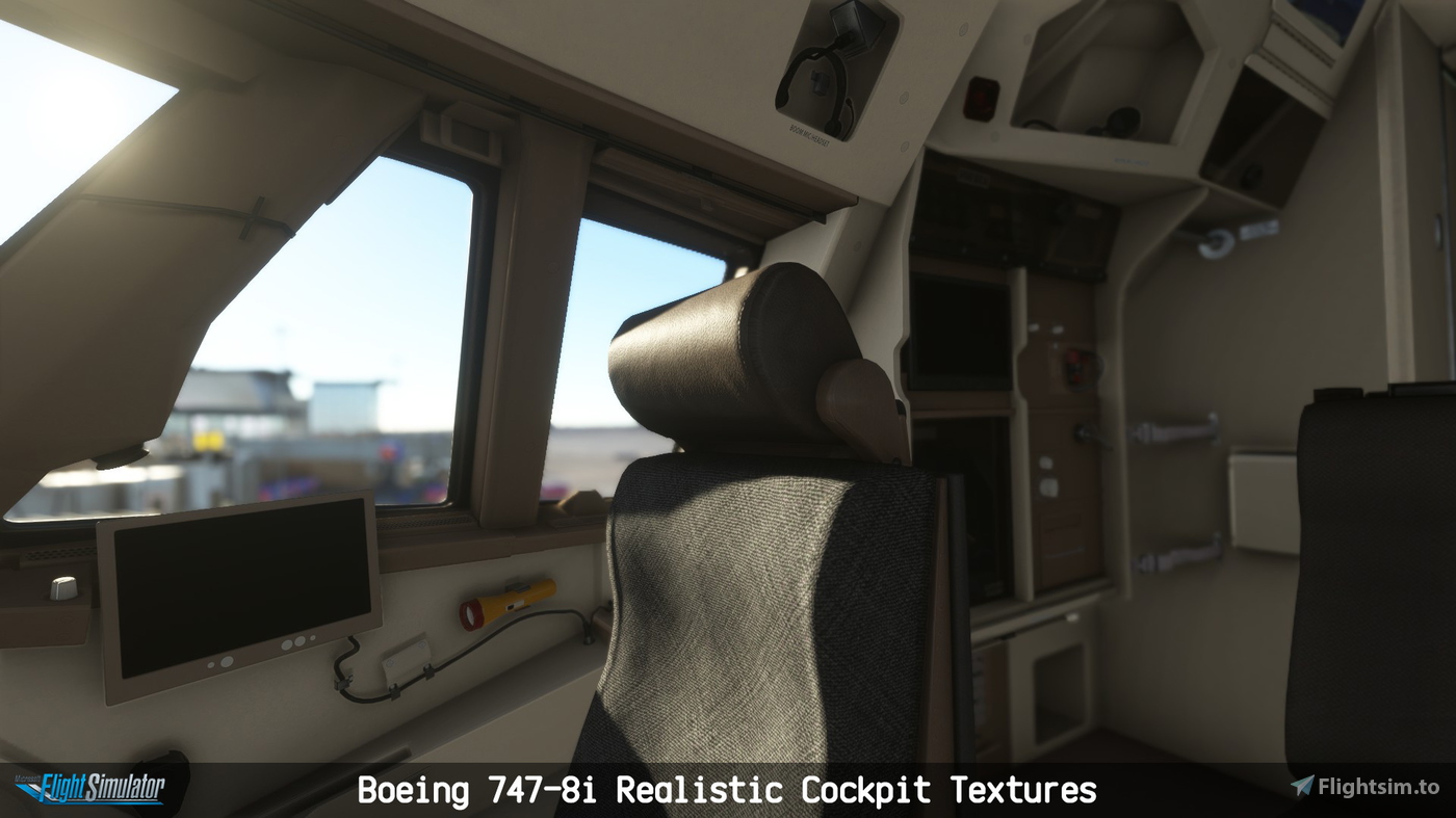 Boeing 747-8i Realistic Cockpit Textures for Microsoft Flight Simulator ...