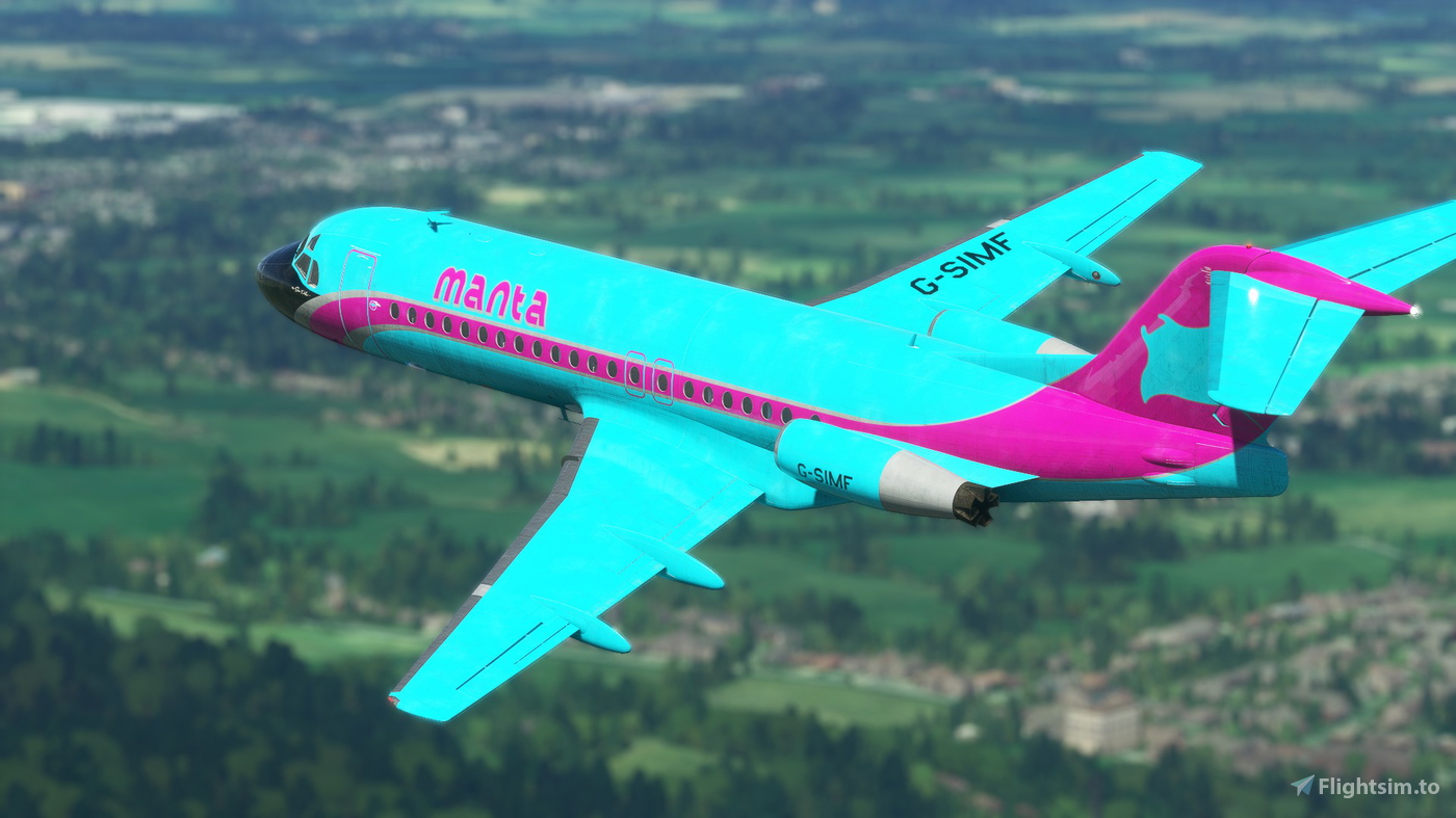 Fokker F28-4000 G-SIMF Manta Airlines 1970s Retro A320 Sim Pilot for ...