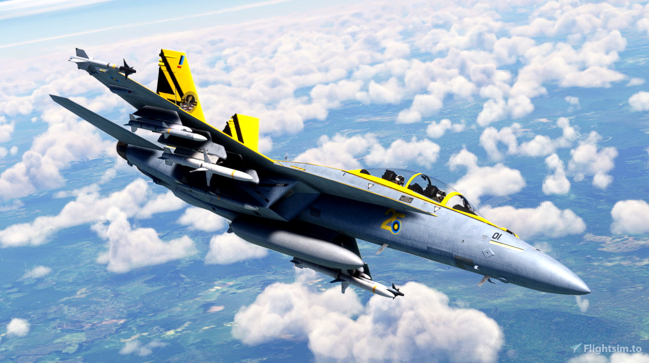 Boeing F/A-18F Super Hornet RMAF 25th Anniversary Livery - "Pikachu" for Microsoft Flight ...