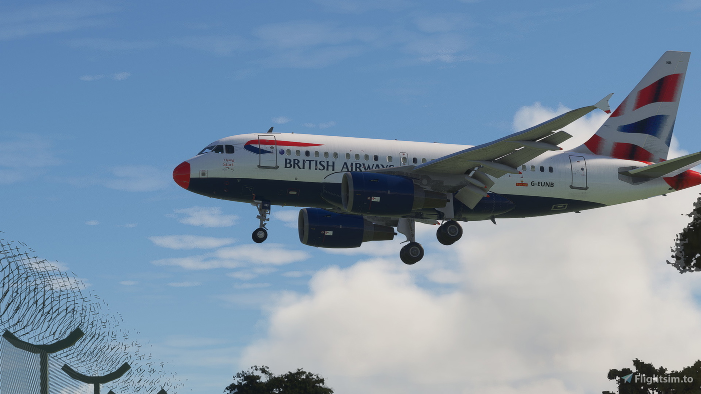 British Airways A318 G-EUNB (red nose) [raimbotrax][8K] for Microsoft Flight Simulator | MSFS