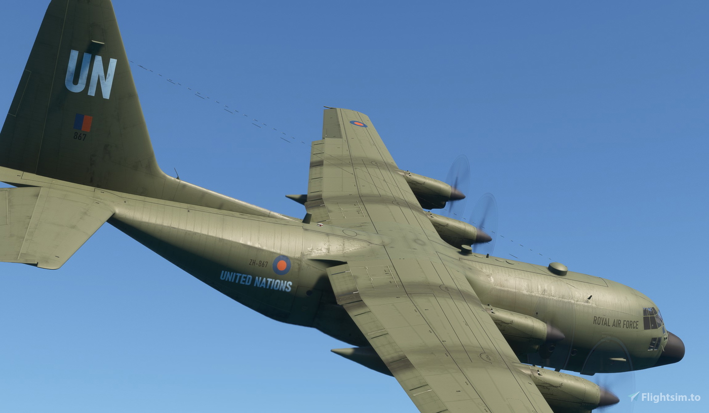 Captain Sim C130H Royal Air Force ZH-867 (UN Mission) for Microsoft Flight Simulator | MSFS