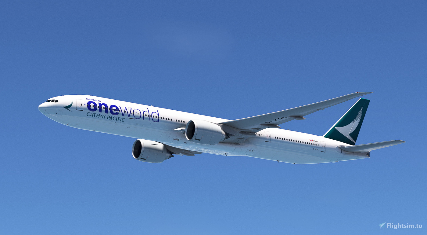 Cathay Pacific "oneworld" B-KQL (w/cabin) for PMDG 777-300ER 对于 Microsoft Flight Simulator | MSFS