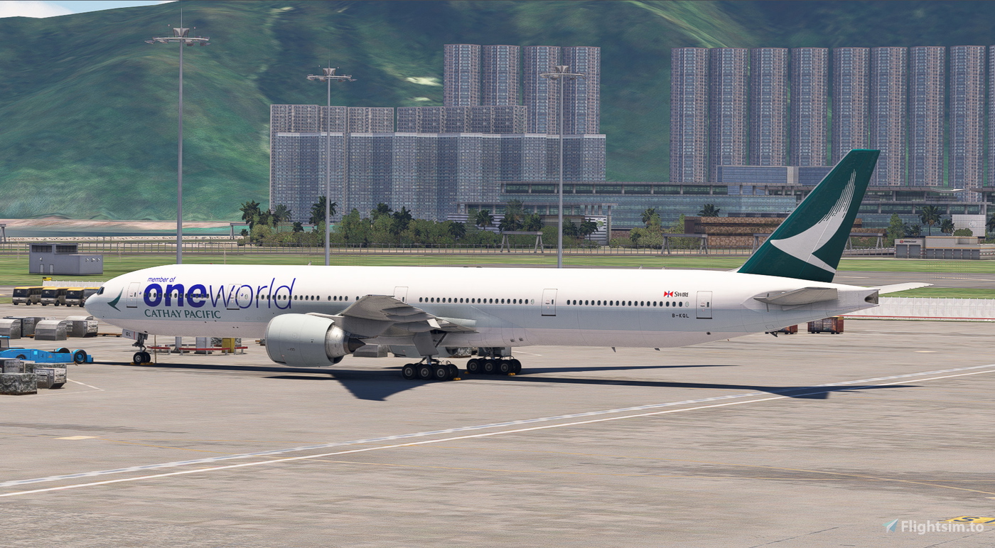 Cathay Pacific "oneworld" B-KQL (w/cabin) for PMDG 777-300ER pour Microsoft Flight Simulator | MSFS